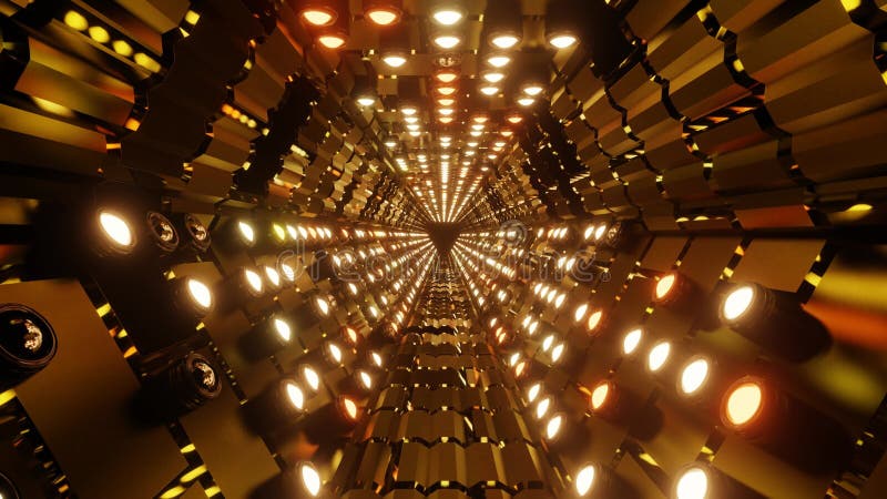 Animation of Flickering Red and Yellow Light in Cyber Tunnel Stock ...