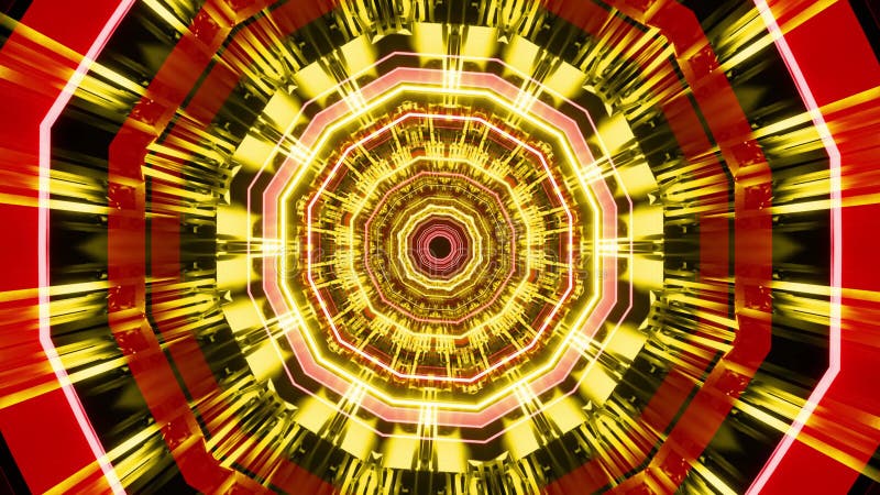 Animation of Flickering Red and Yellow Light in Cyber Tunnel Stock ...