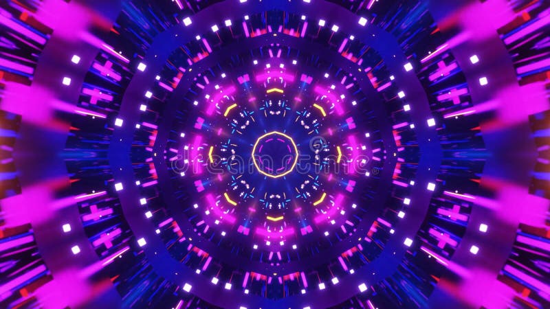 Animation of Flickering Red and Yellow Light in Cyber Tunnel Stock ...