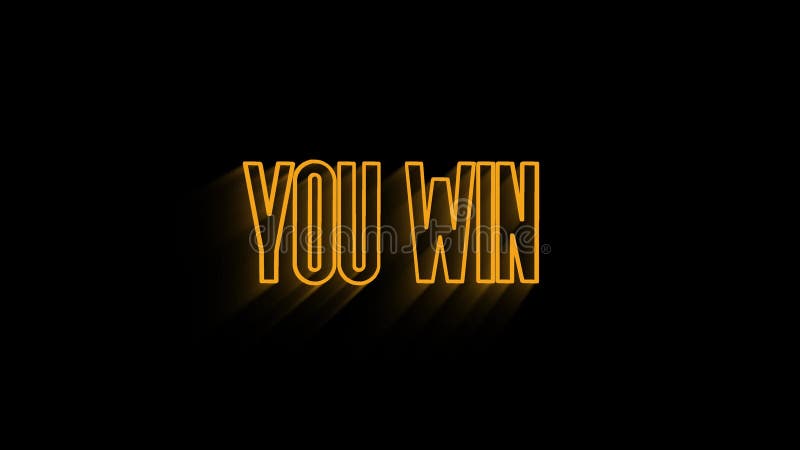 Animation of Flickering Words You Win Written in Gold Letters Stock ...