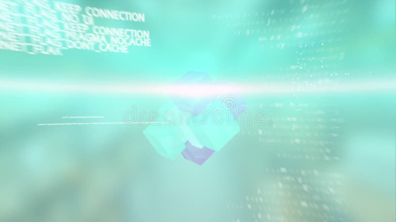 Animation of Floating Programming Language with Lens Flare Over Puzzle ...