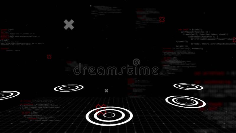 Animation of Flowchart of Circles and Computer Language Over Black Background Stock Footage ...
