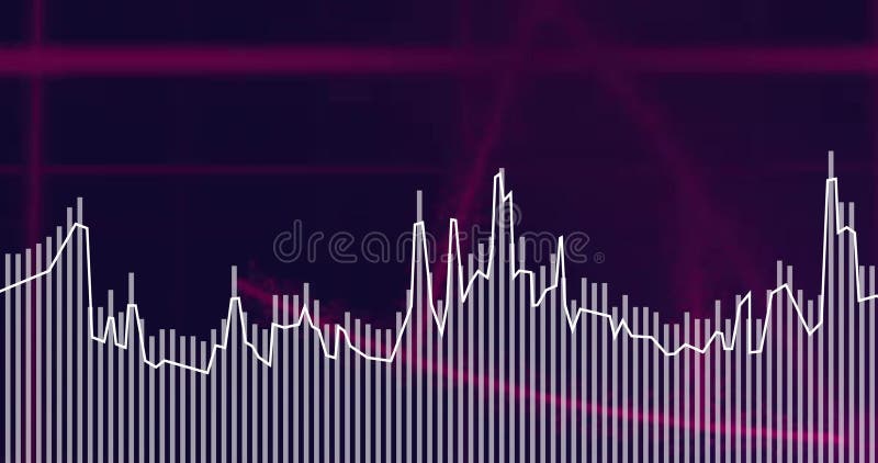 Animation of Fluctuating Data Trends with Pink and Purple Background in ...