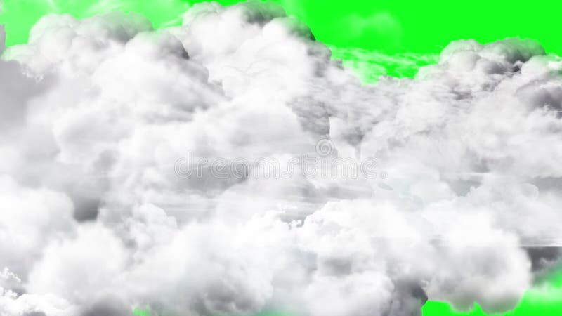 Animation - Flying through the Clouds on the Green Screen Stock Video ...