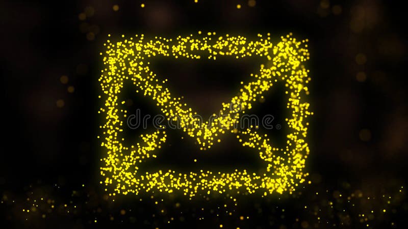 Animation of Flying Flickering Particles Form a Mailing Sign or Message ...