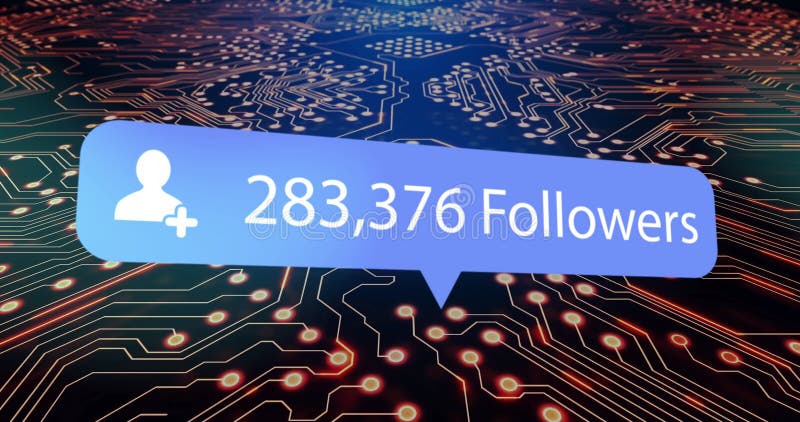 Animation of Followers Numbers Over Processor Socket Stock Video ...