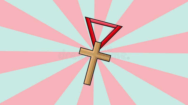 The Animation Forms a Cross Necklace Icon with a Rotating Background ...