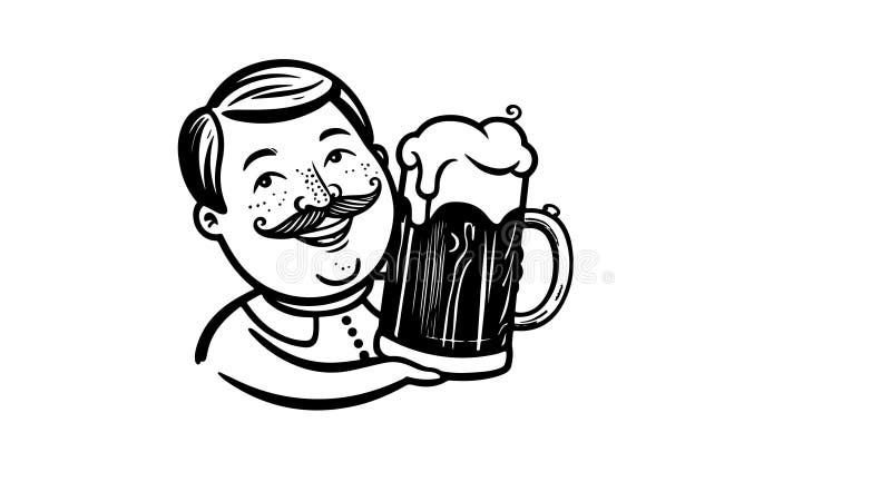 Animation Forms a Sketch of a Beer Drinking Icon Stock Footage - Video ...