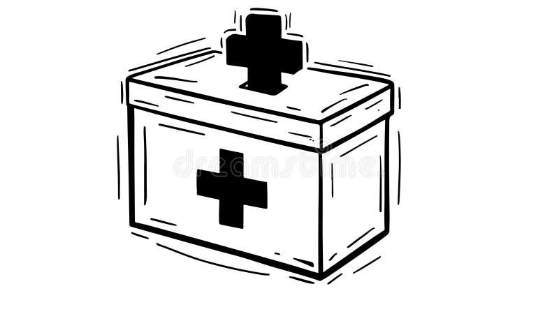 Animation Forms a Sketch of a First Aid Box Icon Stock Video - Video of ...