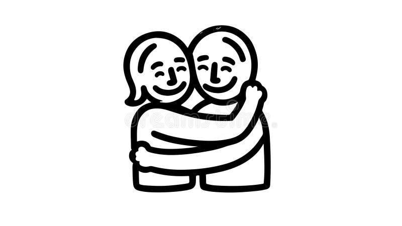 Animation Forms a Sketch of a Hugging Icon Stock Footage - Video of ...