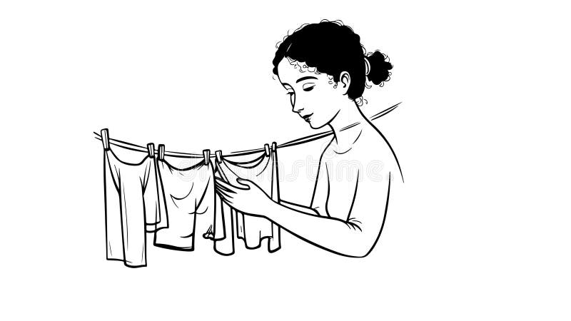 Animation Forms a Sketch of the Icon for Drying Clothes Stock Video ...