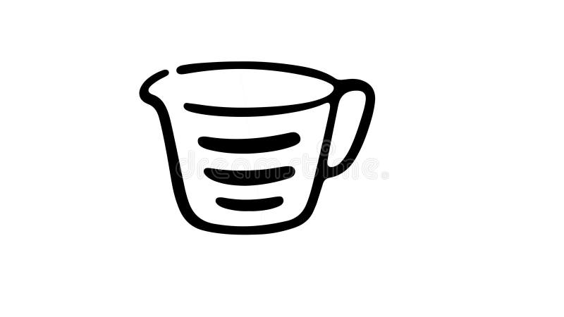 Animation Forms a Sketch of a Measuring Cup Icon Stock Footage - Video ...
