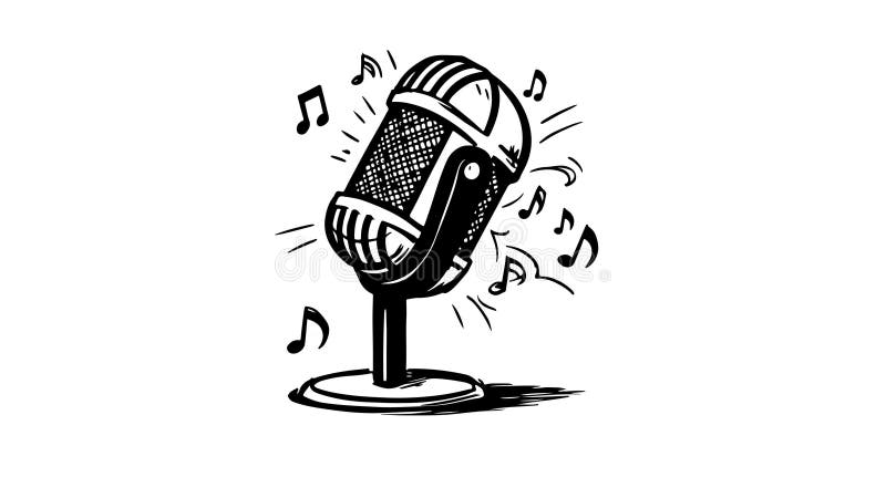 Animation Forms a Sketch of a Microphone Icon Stock Video - Video of ...