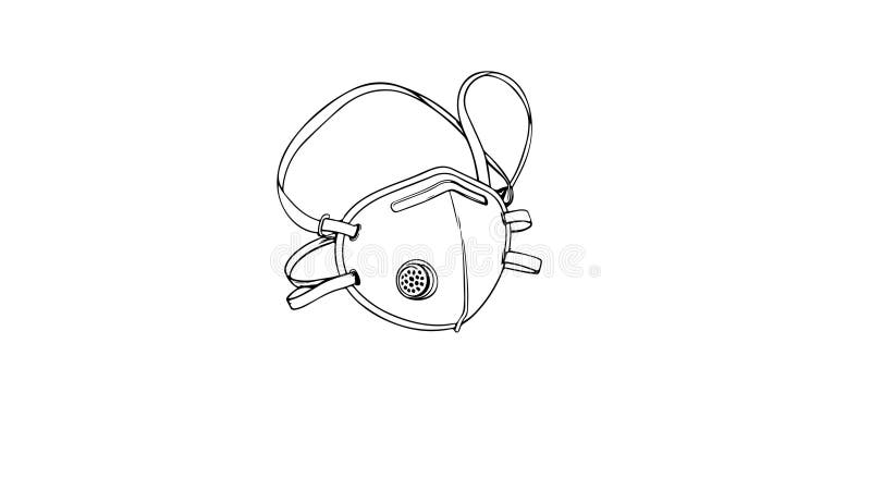 Animation Forms a Sketch of an Oxygen Mask Icon Stock Video - Video of ...
