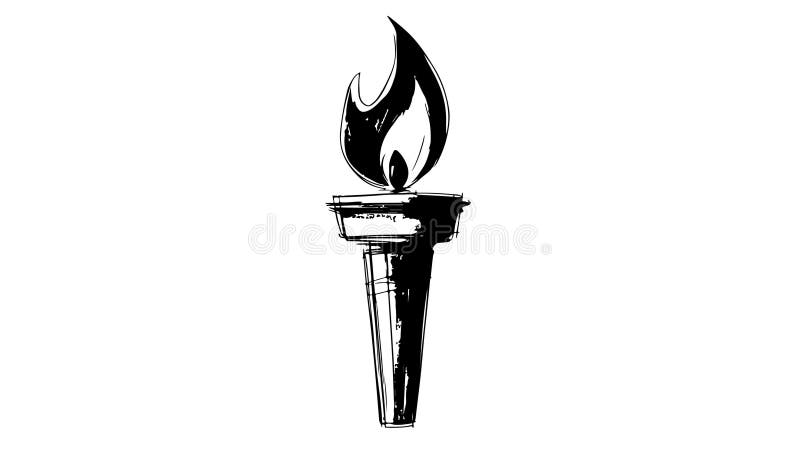 Animation Forms a Sketch of the Torch Icon Stock Video - Video of ...
