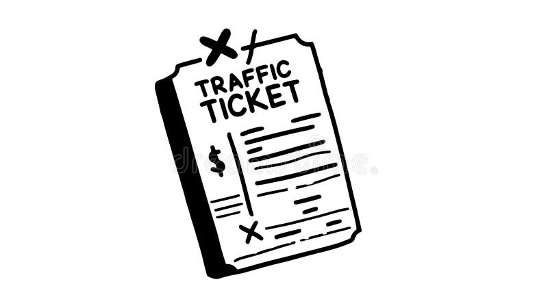 Animation Forms a Sketch of a Traffic Ticket Icon Stock Footage - Video ...