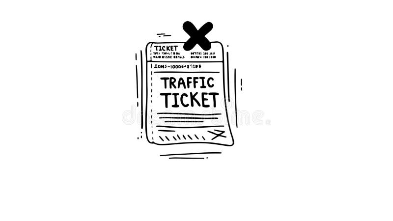 Animation Forms a Sketch of a Traffic Ticket Icon Stock Video - Video ...