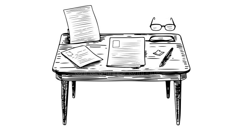 Animation Forms a Sketch of a Work Desk Icon Stock Video - Video of ...