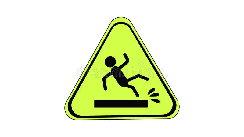 The Animation Forms a Slippery Floor Warning Icon Stock Video - Video ...