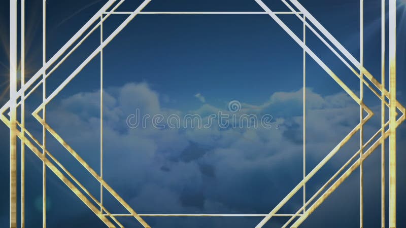 Animation of Frame with Lens Flare Over Cloudy Sky Stock Footage ...