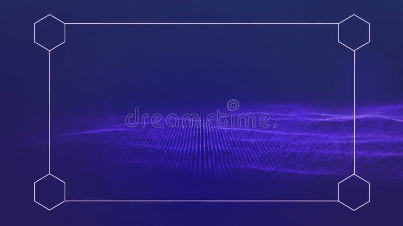 Animation of Frame Over Light Spots on Blue Background Stock Video ...