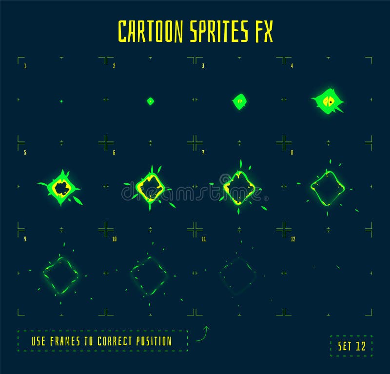 Animation Frames or Energy Explosion Sprites Stock Vector ...