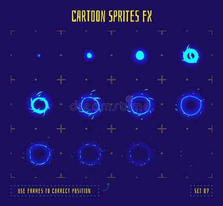 Animation Frames or Energy Explosion Sprites Stock Vector ...