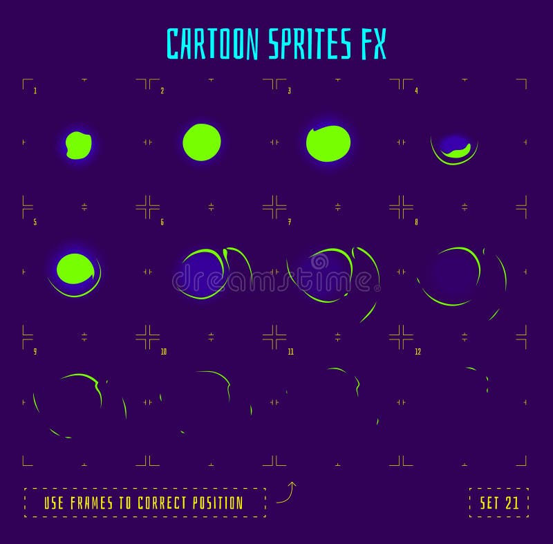 Animation Frames or Energy Explosion Sprites Stock Vector ...