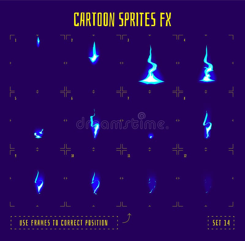Animation Frames or Energy Lighting Sprites Stock Vector - Illustration ...