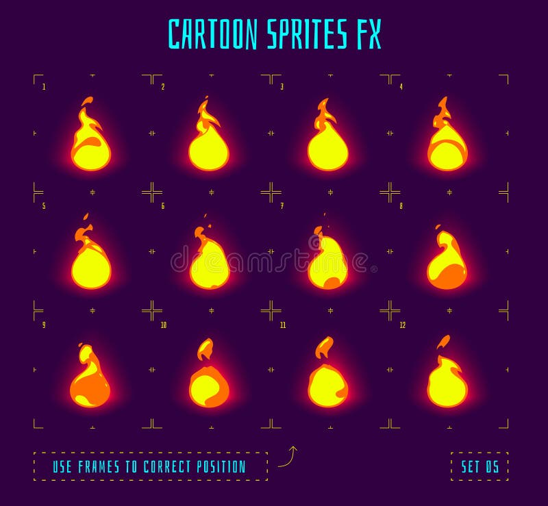 Animation Frames or Fire Sprites Stock Vector - Illustration of motion ...