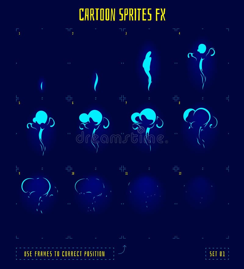 Animation Frames or Fire Sprites Stock Vector - Illustration of motion ...