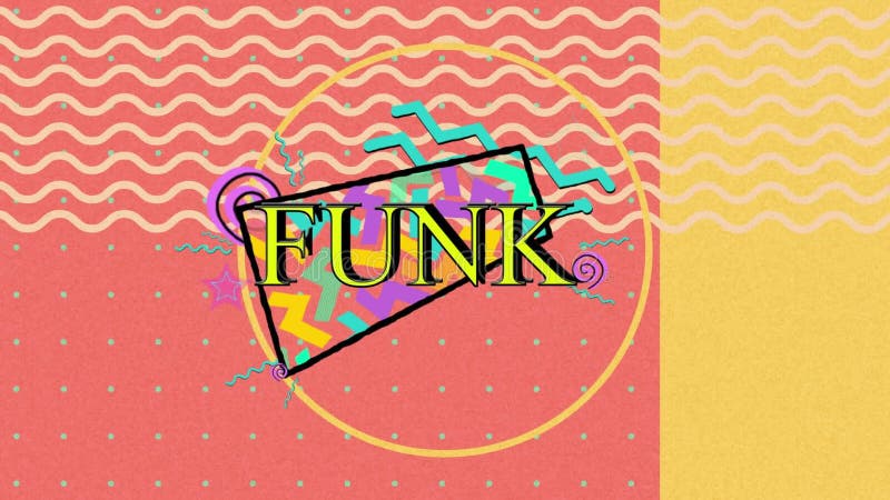 Animation of Funk Text and Colourful Wave Patterns and Shapes on ...
