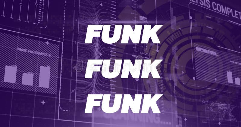 Animation of Funk Text and Scope Scanning with Data Processing Over ...