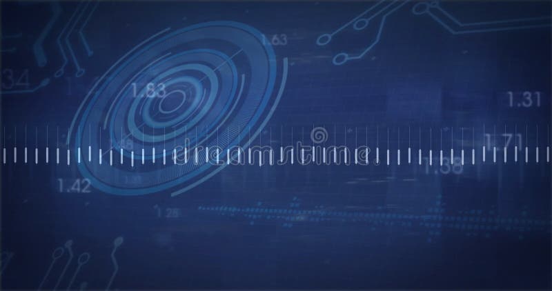 Animation of Futuristic Digital Interface with Data Lines and Circular ...