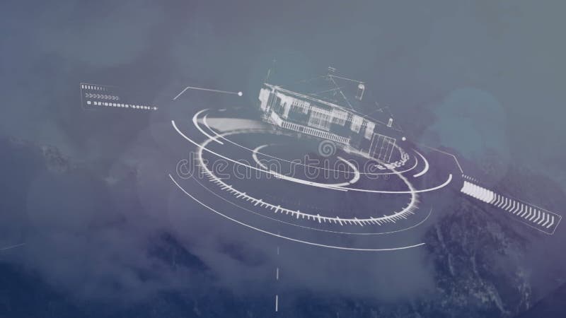 Animation of Futuristic Digital Interface Overlaying Aerial View of ...