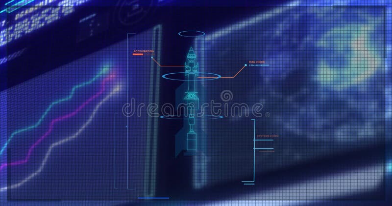 Animation of Futuristic Rocket Diagram with Acceleration and Fuel ...