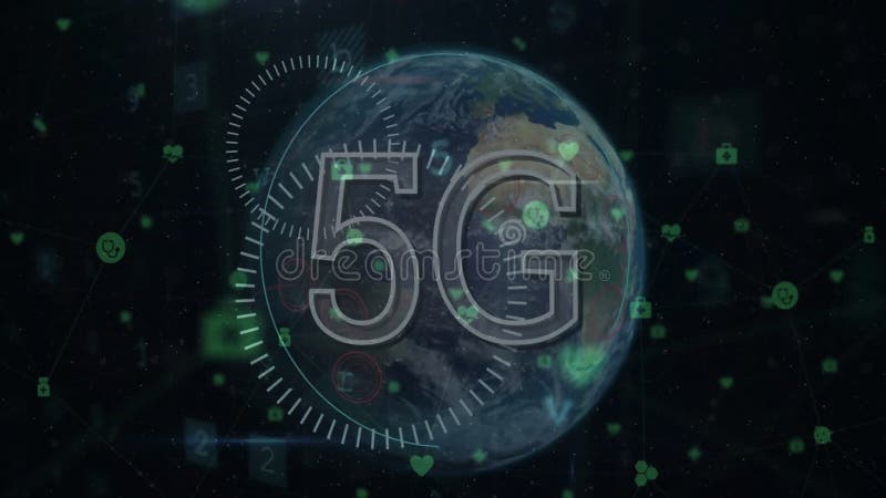 Animation Of 5g Text And Data Processing Over Globe Stock Video Video Of Network Innovation