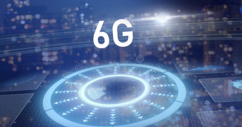 Animation of 6g Text, Data Processing and Scope Scanning with Screens Stock Footage - Video of ...