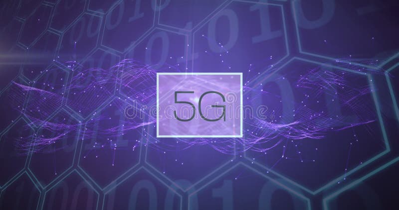 Animation of 5g Text Over Binary Coding and Purple Hexagons Stock ... Animation of 5g Text Over Binary Coding and Purple Hexagons Stock ...