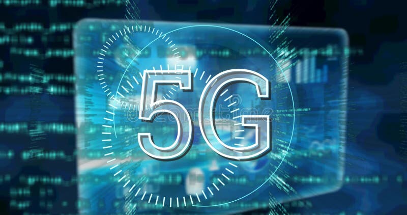 Animation of 5g Text, Scope Scanning and Data Processing on Screens Stock Footage - Video of ...