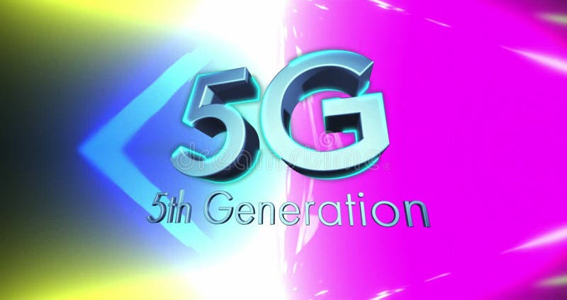 Animation of 5g 5th Generation Text on Multi Coloured Background Stock ...