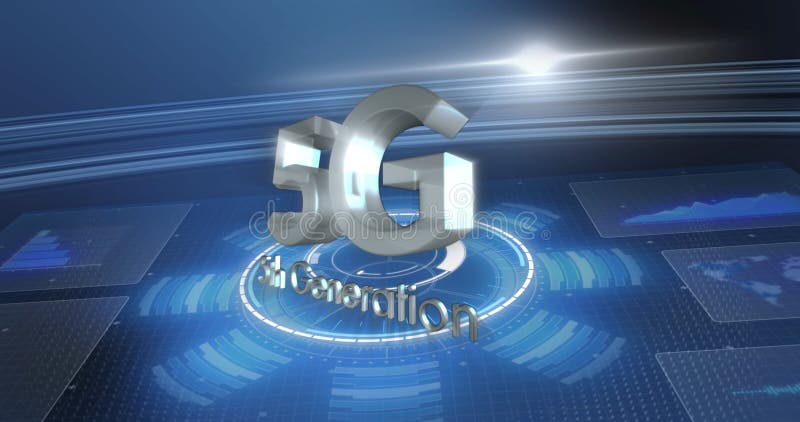 Animation of 5g 5th Generation Text, Scope Scanning and Data Processing Stock Video - Video of ...