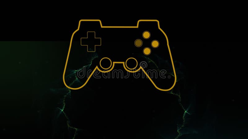 Animation of Game Controller Over Abstract Pattern Against Black ...