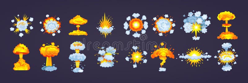 Animation for Game of Explosion Effect. Frame Comic Animation with ...