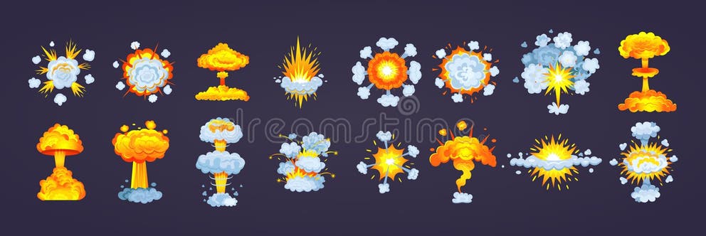 Animation for Game of Explosion Effect. Frame Comic Animation with ...
