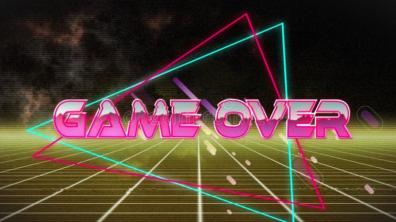 Animation of Game Over in Digital Abstract Space Stock Footage - Video ...