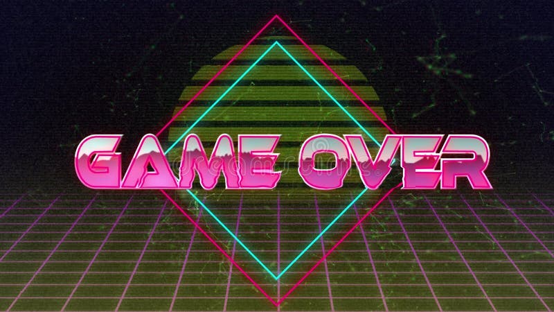 Animation of Game Over in Digital Abstract Space Stock Footage - Video ...