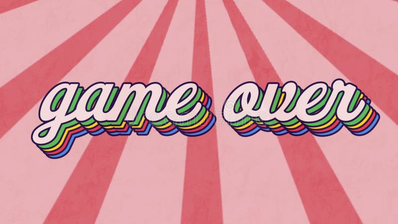 Animation of Game Over Text Banner Against Radial Rays in Seamless ...