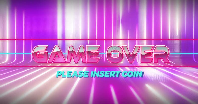 Animation of Game Over Text Over Neon Lines on Black Background Stock ...