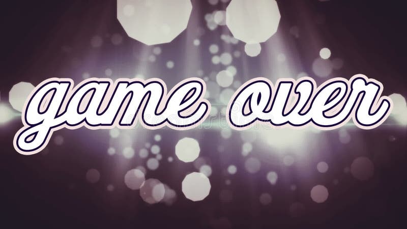 Animation of Game Over White Text Over Multiple White Spots on Purple ...